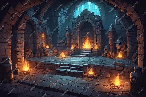premium photo dungeon crawler game illustration mockup