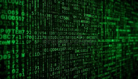 Green Digital Code Matrix Abstract Technological Texture Stock