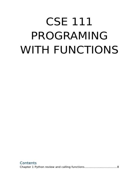 Cse 111 Notebook Pdf Parameter Computer Programming Data Type