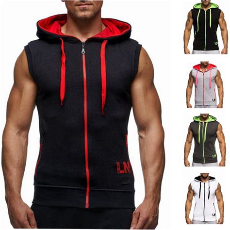 Купить Мужские спортивные толстовки без рукавов для спортзала, жилет ...