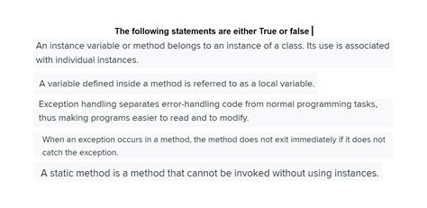 Solved The Following Statements Are Either True Or False Chegg