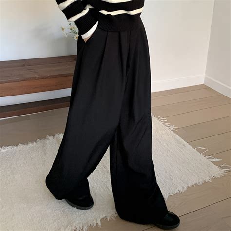 아더먼데이 뒷밴딩👍와이드핏 차르르 뒷밴딩 슬랙스 여자가을슬랙스 가을신상 가을코디 루즈핏슬랙스 하이웨스트 드뮤어룩 하객룩 면접룩 가을팬츠 여자가을바지 가을슬랙스