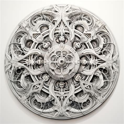 Ornate Swirl Circular Design Art Premium Ai Generated Image