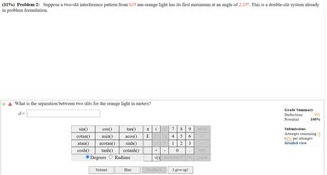 Solved Problem Suppose A Two Slit Interference Chegg Com