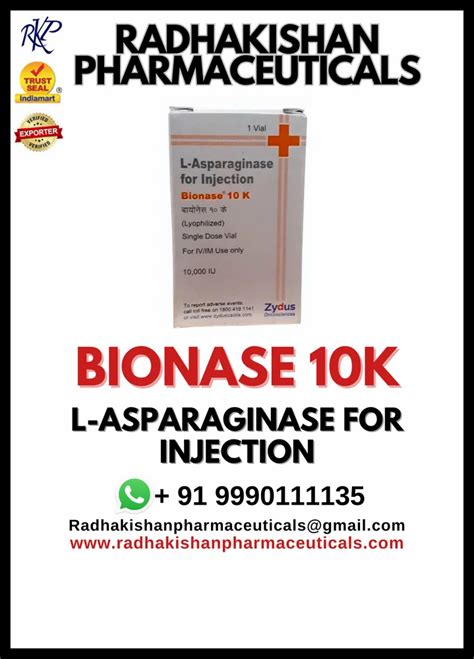 Bionase 10 K L-Asparaginase Injection, 10000 IU at best price in New Delhi