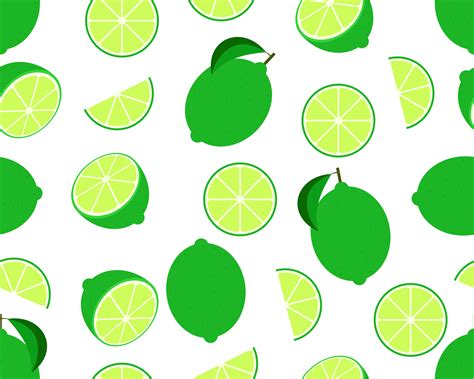 Seamless Pattern Of Fresh Lime Isolated On White Background Vector Illustration 614625 Vector