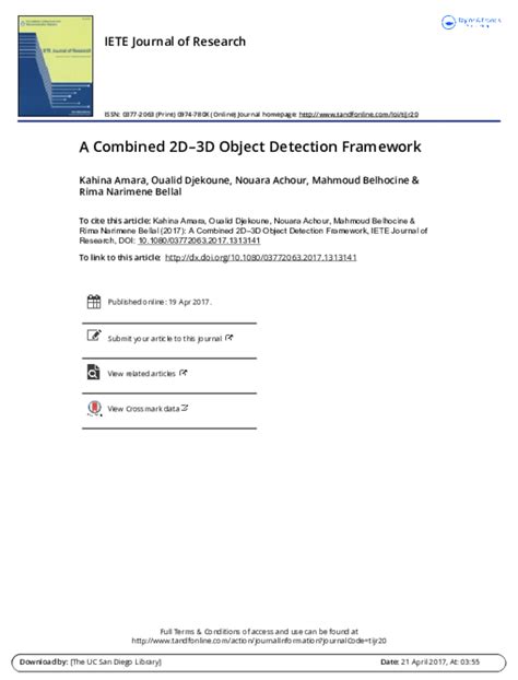 pdf a combined 2d 3d object detection framework