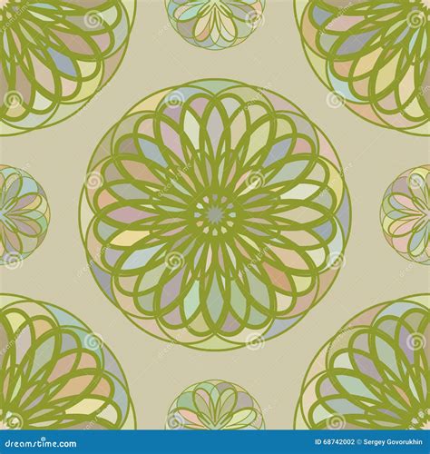 Seamless Pattern From The Circular Repeating Mosaic Elements Stock Vector Illustration Of