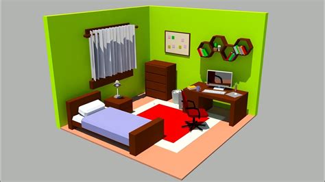 3d modeling low poly bedroom autodesk maya tutorial youtube