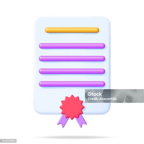 스탬프와 리본이 있는 3d 인증서 아이콘 고무도장에 대한 스톡 벡터 아트 및 기타 이미지 고무도장 3차원 형태 번호판 Istock