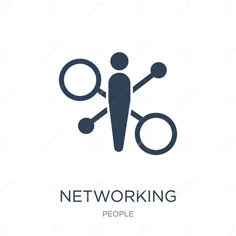 Networking Connection Icon In Trendy Design Style Networking Connection Icon Isolated On White