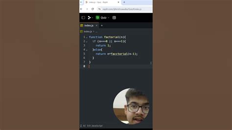 Factorial In Javascript Shorts Trending Viral Factorial Javascript