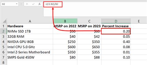 5 Ways To Calculate Percentage Increase In Microsoft Excel How To Excel