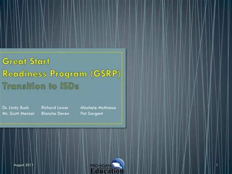 PPT Great Start Readiness Program GSRP Transition To ISDs PowerPoint Presentation ID 3244568