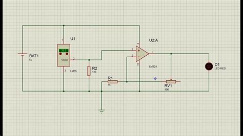 Circuito Sensor De Temperatura Con Lm35 Y Amplificador Operacional Youtube