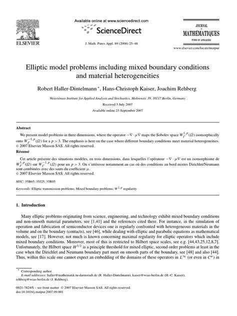 pdf elliptic model problems including mixed boundary conditions and