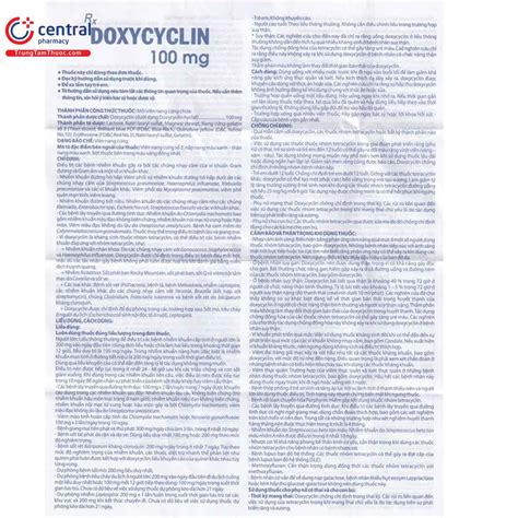 Thuốc Doxycyclin 100mg Domesco Liều Dùng để điều Trị Mụn Trứng Cá