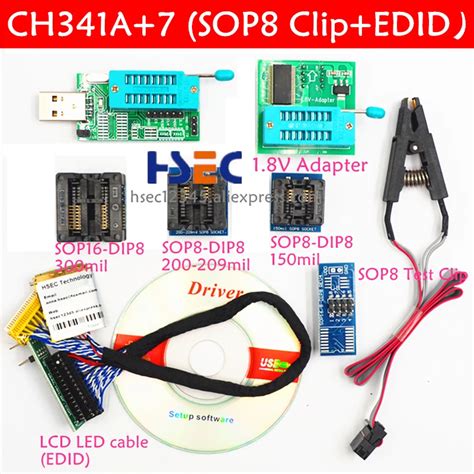 adapters for programming soic8 sop8 bios 24 25 93 flash chip ic test