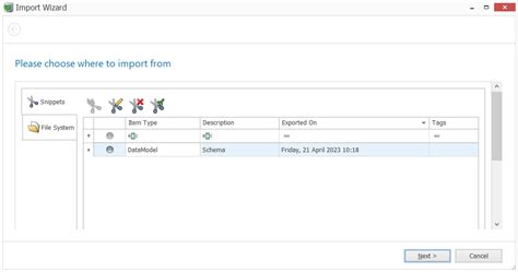 Importing A Schema