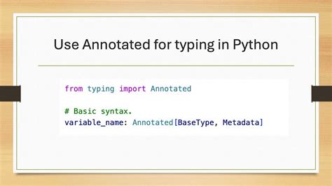 Use Annotated For Typing In Python Python Typing Annotated Youtube
