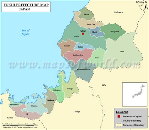 Fukui Prefecture Map Map Of Fukui Prefecture Japan