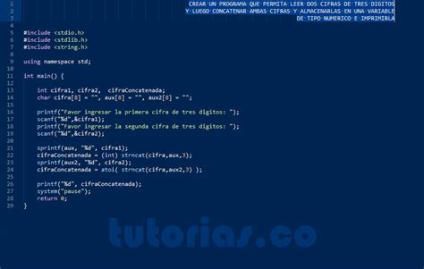 Operadores Turbo C Concatenar Cifras En Variable Numerica Tutorias Co
