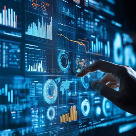 Interactive Digital Dashboard With Real Time Data And Analytics Visualization Stock Image