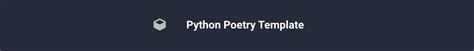 Introduction Python Poetry Template