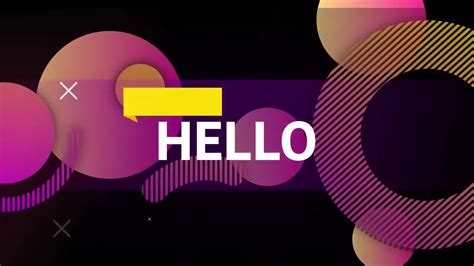 Premium Stock Video Animation Of Hello Text Over Shapes On Black Background
