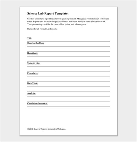 FREE Lab Report Templates And Examples Word PDF