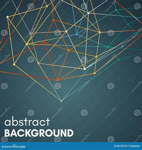 Polygonal Background With Molecular Connection Stock Vector