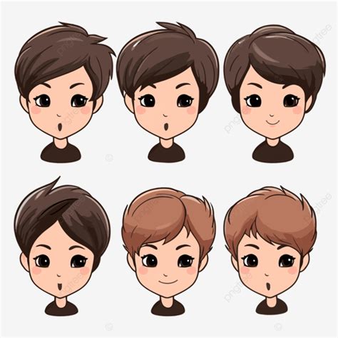 다양한 이발을 가진 만화 남성의 짧은 머리 클립 아트 초상화 세트 벡터 짧은 머리 클립 아트 만화 Png 일러스트 및 벡터 에 대한 무료 다운로드 Pngtree