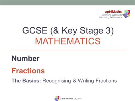 Apt4maths Fractions The Basics Powerpoint For Gcse Maths Lesson 1 Of 13 On Fractions