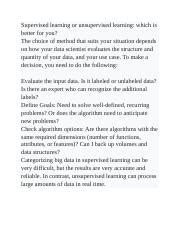 Data Mining 17 Docx Supervised Learning Or Unsupervised Learning Which Is Better For You The