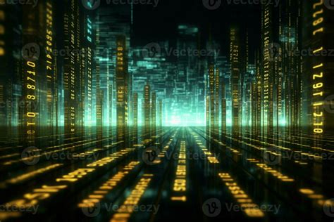ai generated digital code realm futuristic cyberspace with binary code