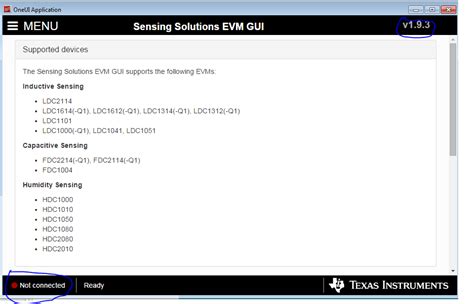 LDC EVM Connection Issue Of LDC EVM Using Software Sensing Solutions GUI Sensors