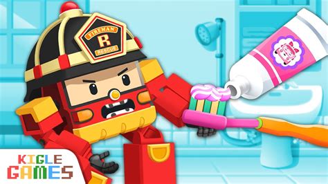 로이와 양치해요 로보카폴리 경찰차 구급차 소방차 직업 생활 습관놀이 중장비 어린이교육 애니메이션 목욕 치카치카 키글 게임 Kigle Games Youtube