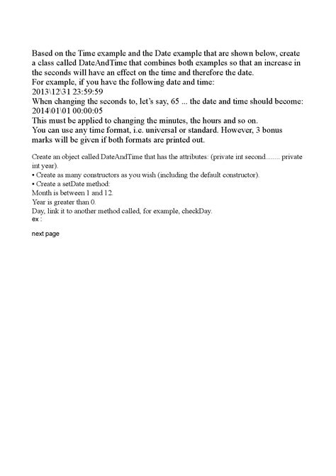 Solved Based On The Time Example And The Date Example That