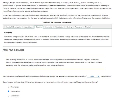 solved storage the process of transferring information from