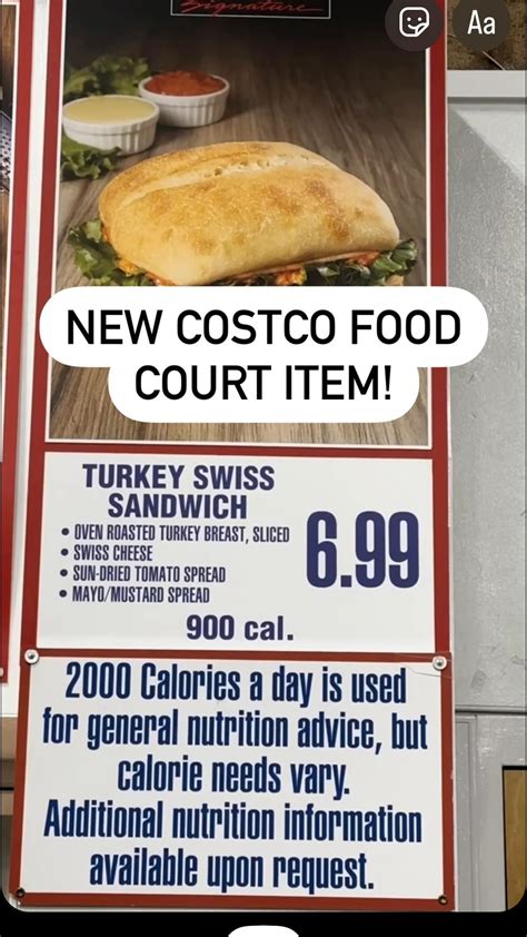 Costco Food Court Menu Turkey Sandwich