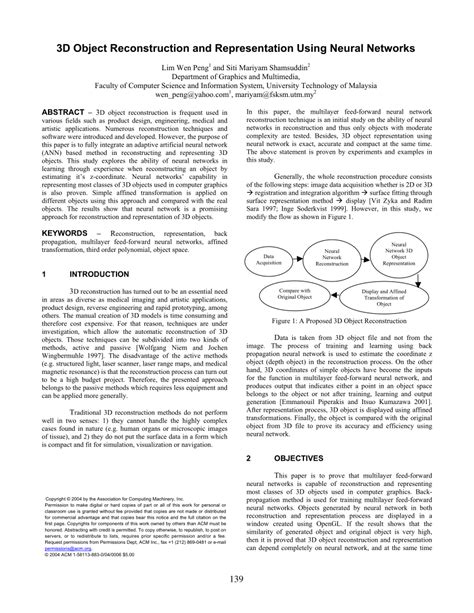 PDF D Object Reconstruction And Representation Using Neural Networks