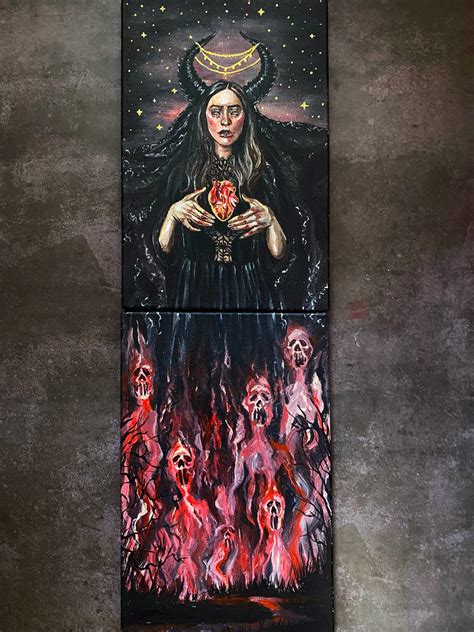 Lilith Original Drawing Wall Decor Watercolor Portrait Handmade