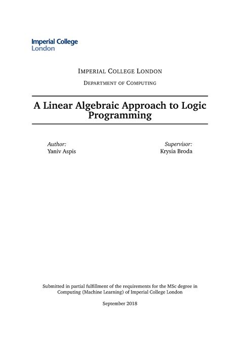 aspis y logical abduction via linear algebraic methods imperial