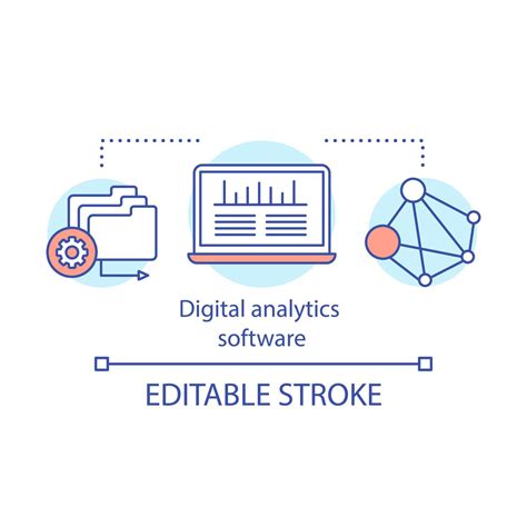 Digital Analytics Software Concept Icon Digital Marketing Strategy Idea Thin Line Illustration