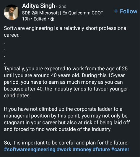 Saw This Post On Linkedin What Are Your Thoughts On This Rdevelopersindia