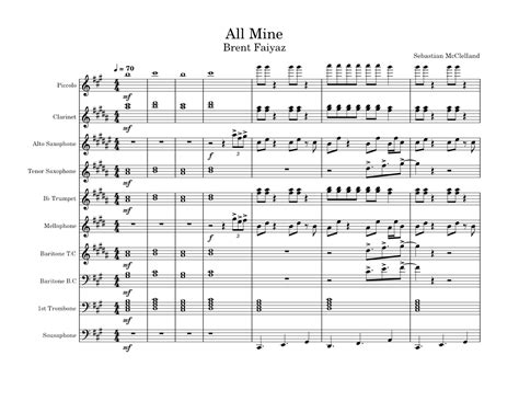 All Mine Brent Faiyaz All Mine Sheet Music For Trombone Mellophone