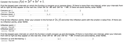 Solved Consider The Function F X 2x 4 5x 3 1 Find