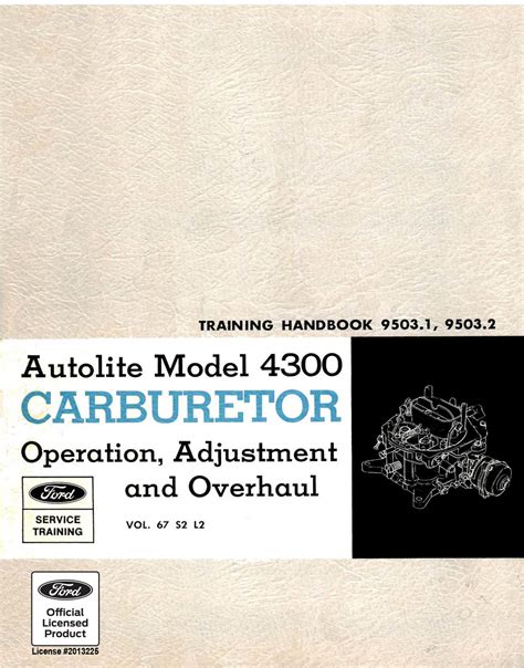 Autolite Model 4300 Carburetor - Fordmanuals.com