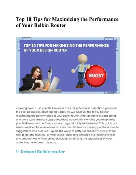 Ppt Top 10 Tips For Maximizing The Performance Of Your Belkin Router