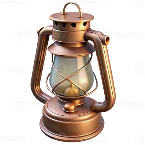 Vintage Brass Lantern With Glass Shade 55386750 Png